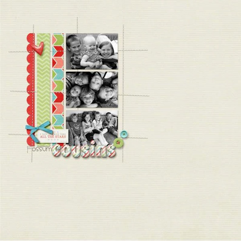 Digital Scrapbooking Page Kit for Love, Valentine's Day, Sweethearts ...