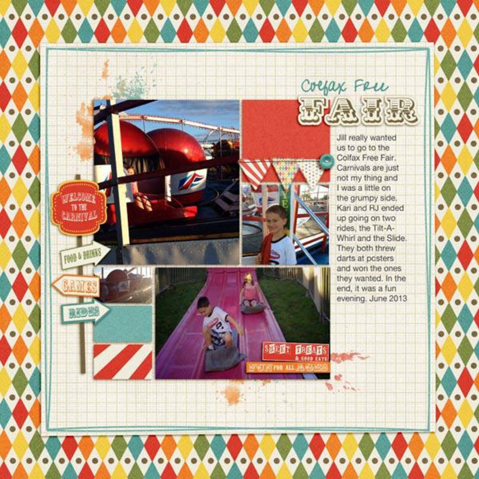 Digital Scrapbooking Page Kit for Fair, Carnival, Festival - Midway ...