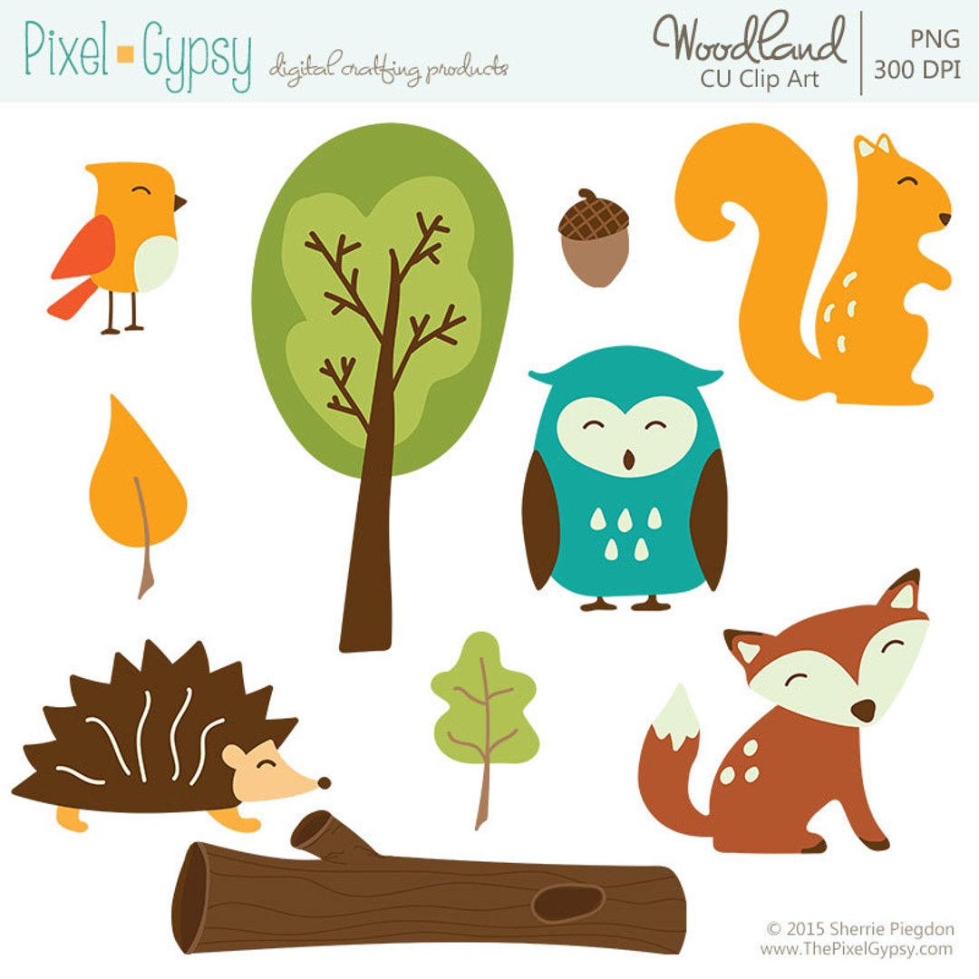 Woodland Animals Clipart Clip Art Commercial & Personal Use, CU ...