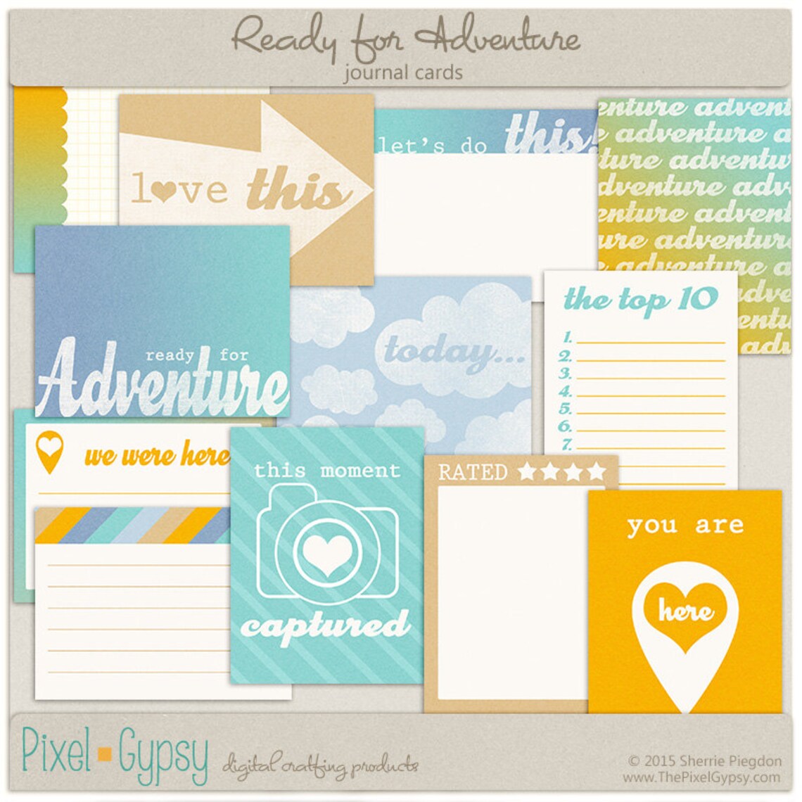 Digital Scrapbooking Printable Project Life Cards for Travel, Adventure ...