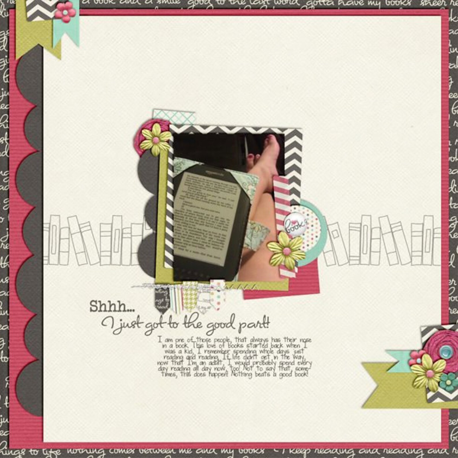 Iread- Digital Scrapbooking Page Kit for Reading, Book Club, Books ...