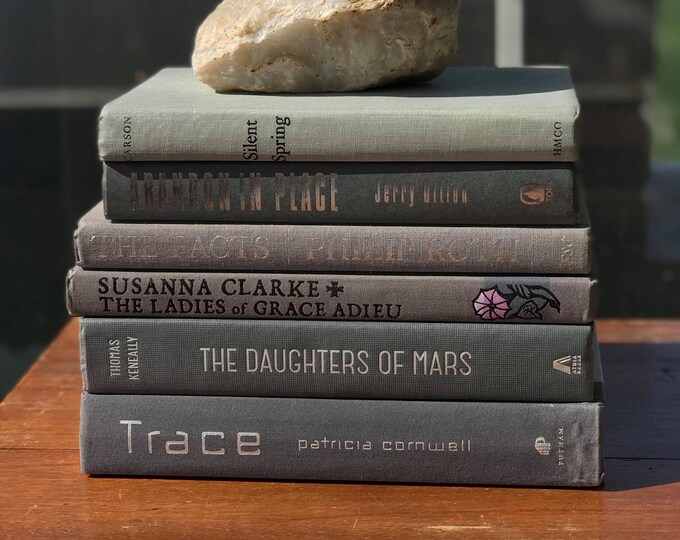Gray Books, Set of Grey Books, Bundle of Books, Stack of Books, Neutral ...