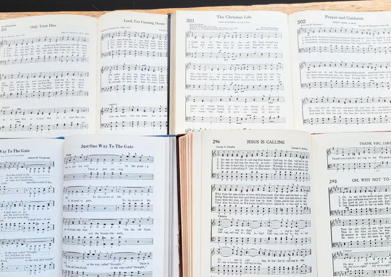 Vintage Hymnal Songbooks: 4 Books for Crafting & Decor - Etsy
