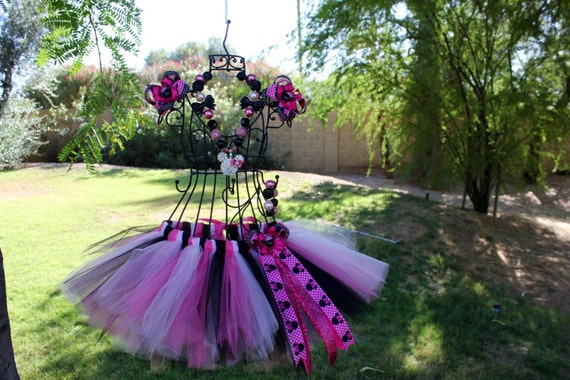 Items similar to Eye catching "Mishka" Minnie Mouse Tutu headband/clip ...