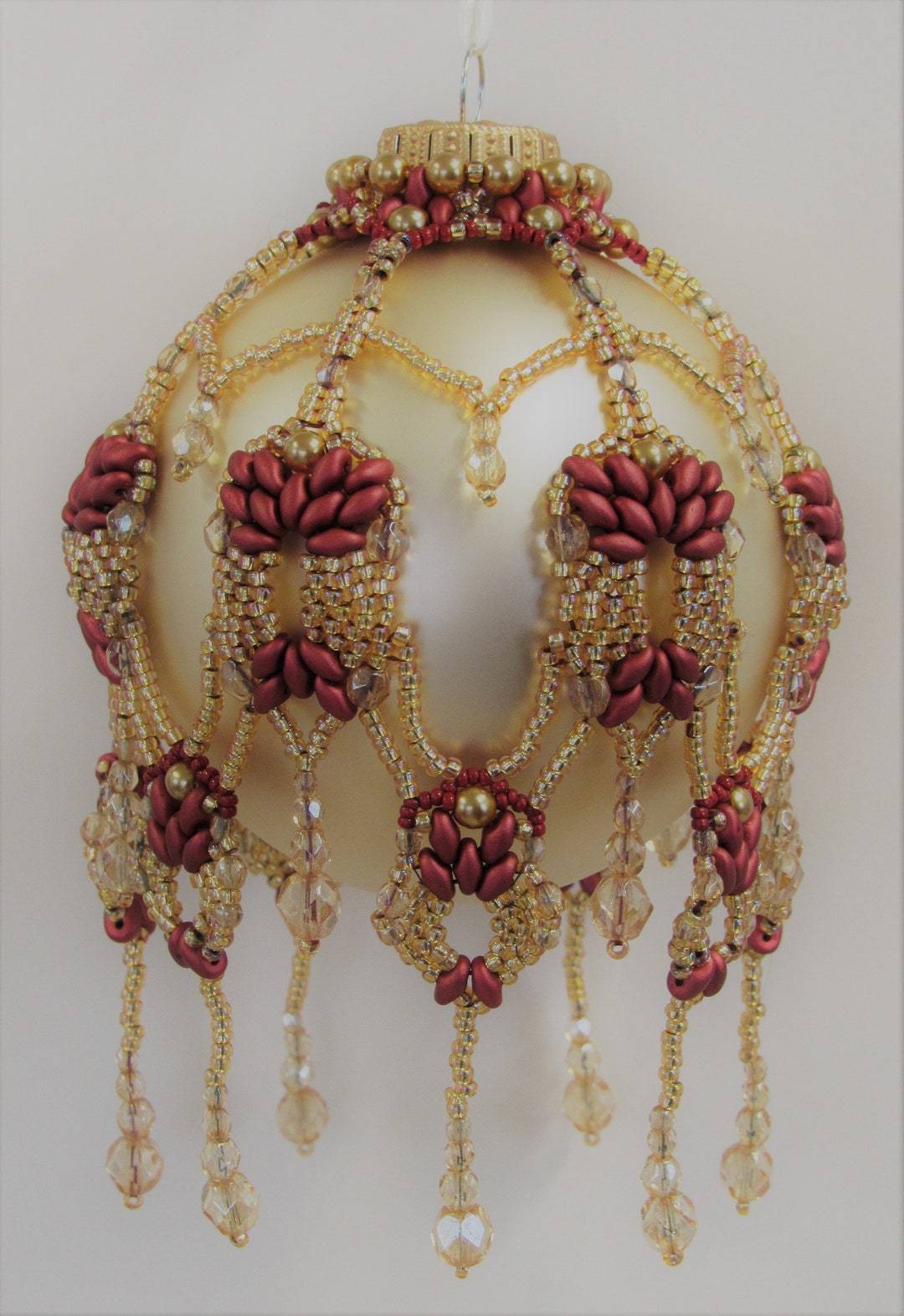 Beaded Christmas Ornament Cover Pattern Tutorial - Kotinos - Etsy