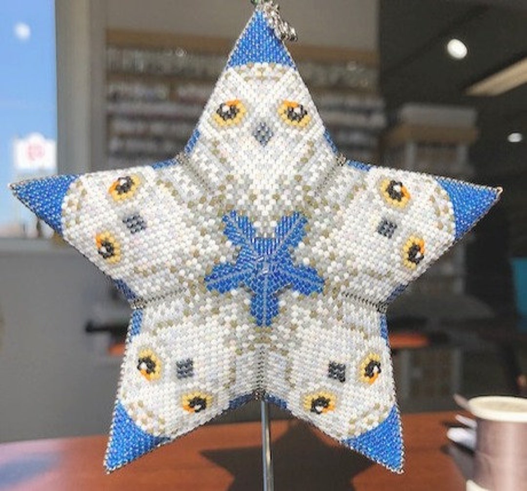 Beaded 3D Peyote Puffy Star Tutorial & Pattern - Hootiful - Owls - Etsy
