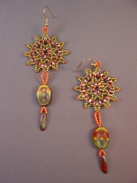 Sunburst Superduo Earring Pattern Tutorial - Etsy