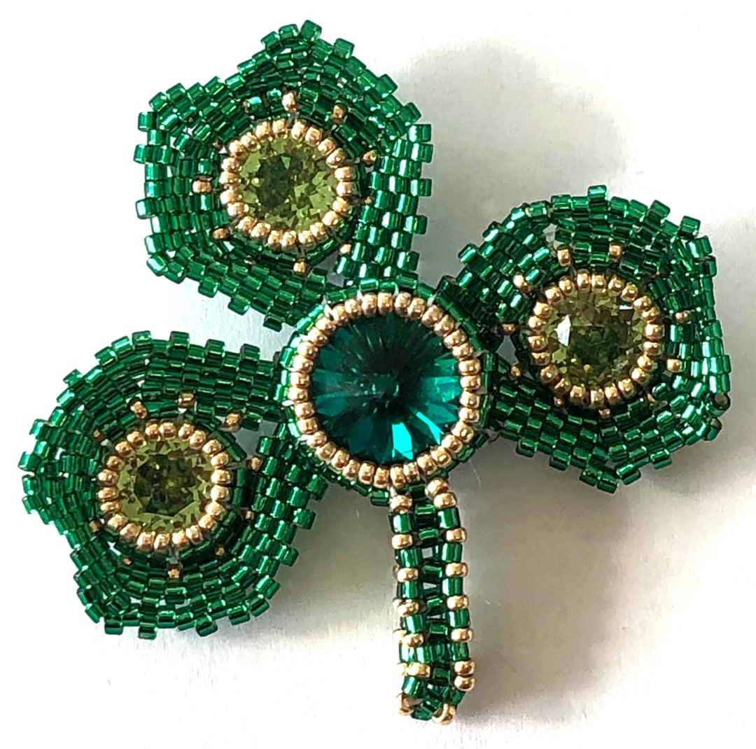 Beaded Pendant/pin PDF Pattern Tutorial - Wearin' of the Green - Etsy