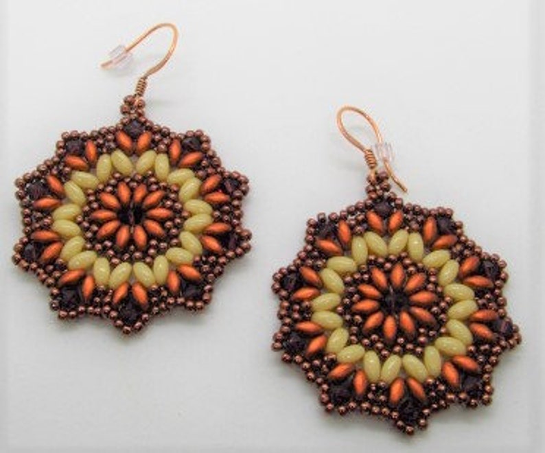 Beaded Earring Pattern Tutorial - Superduo Medallion - Etsy