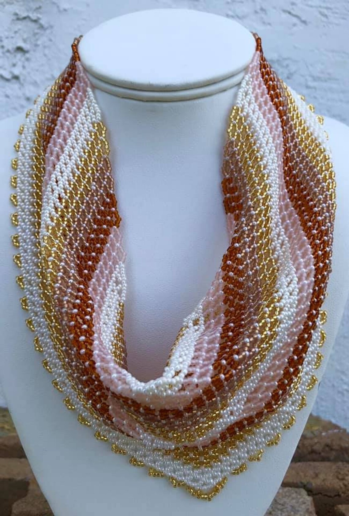 Beaded Necklace Pattern Tutorial - Chevron Scarf - Etsy