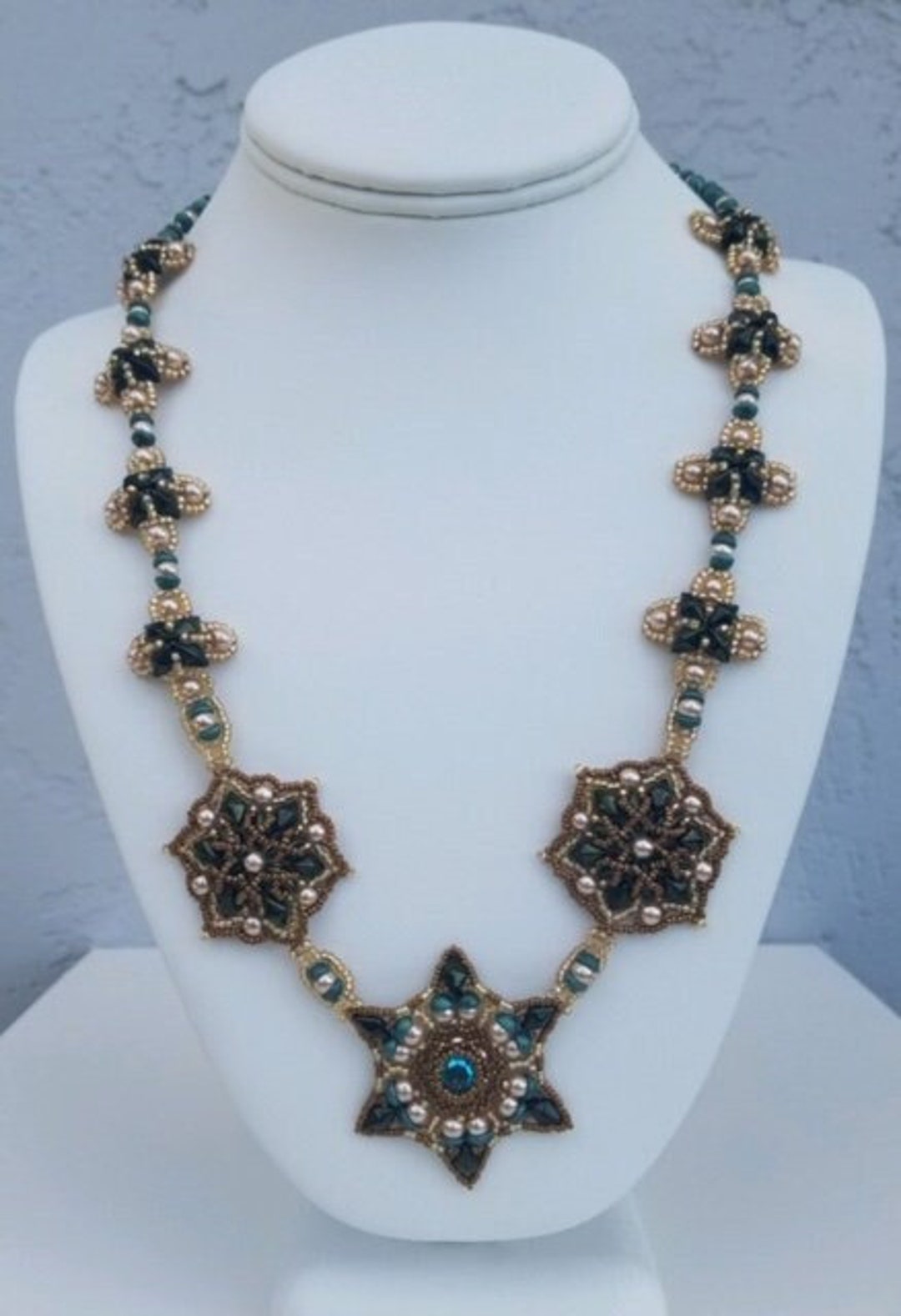 Beaded Necklace Pattern Tutorial - Stellate - Etsy