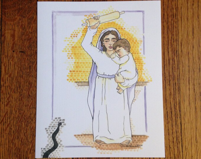 A Kitchen Madonna Print Blessed Mother and the Child Jesus Kitchen ...
