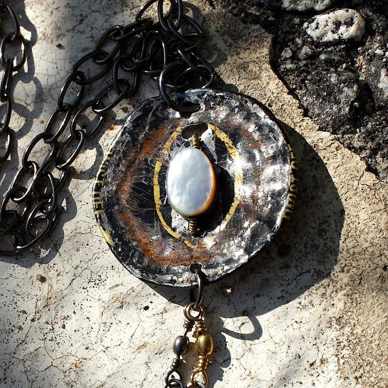 Dystopian Reclaimed Jewelry-found Object Necklace-upcycled Jewelry-mike ...