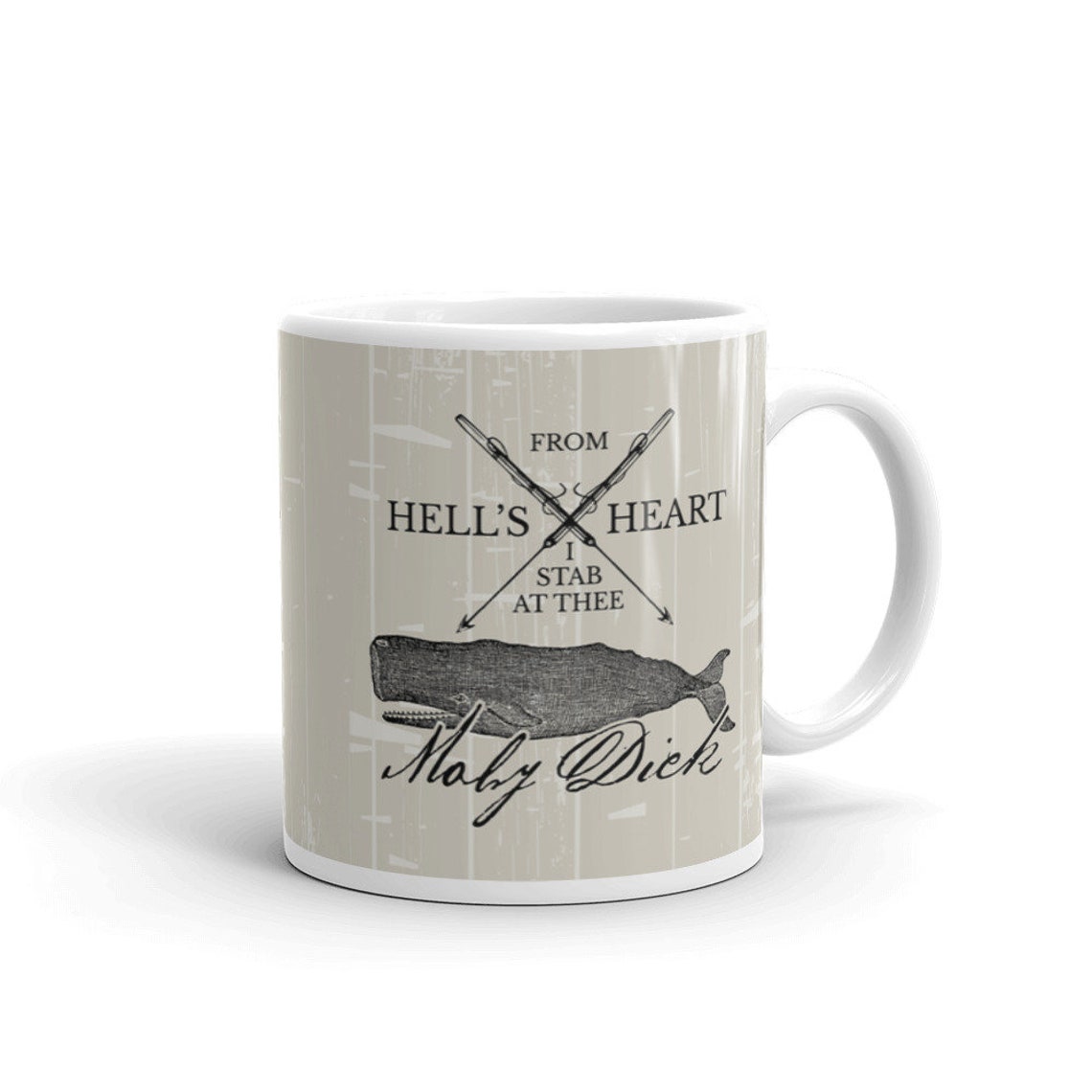 Moby Dick From Hell's Heart Herman Melville Quote Mug - Etsy