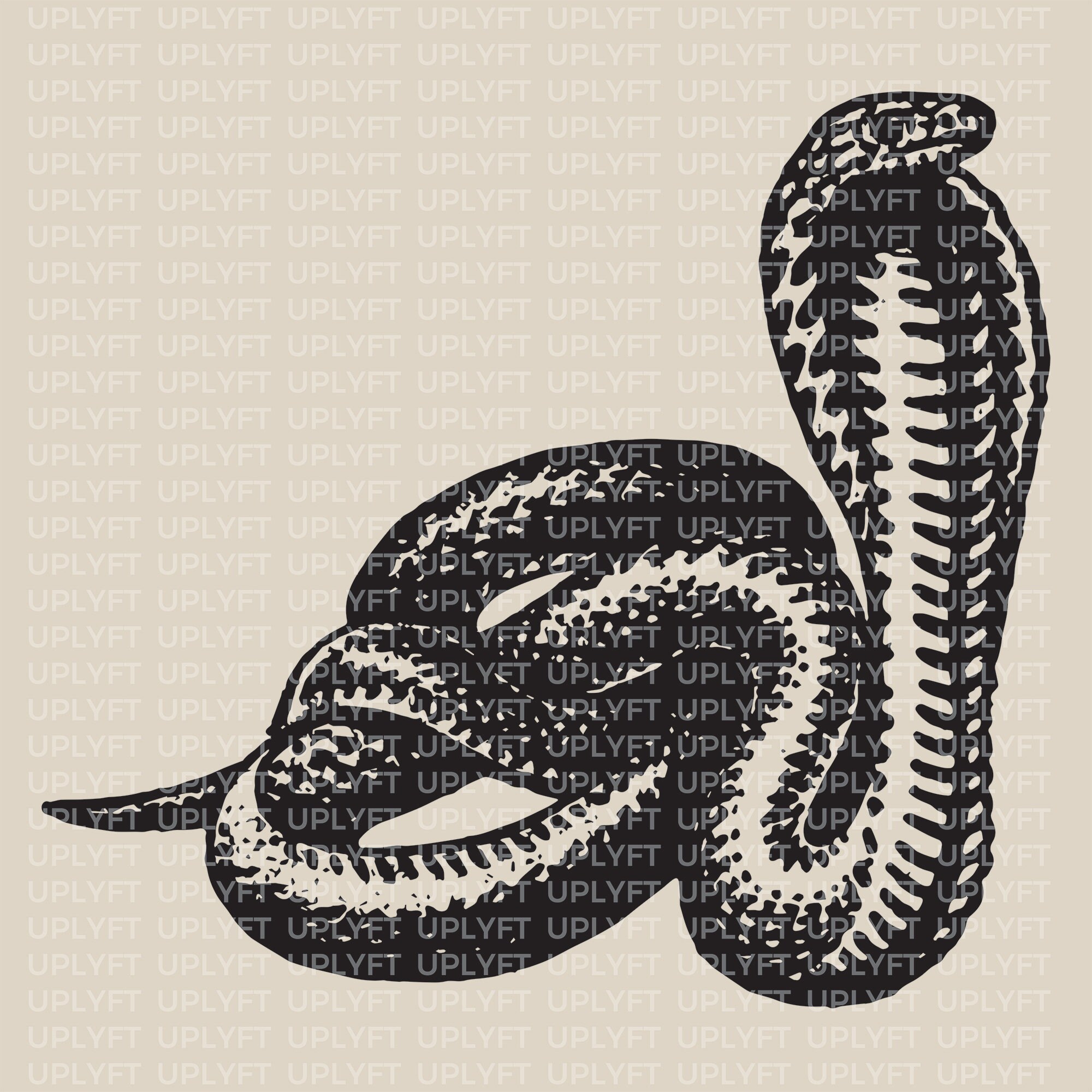 Cobra Viper Snake SVG Vector Art. A Vintage Illustration for Commercial ...