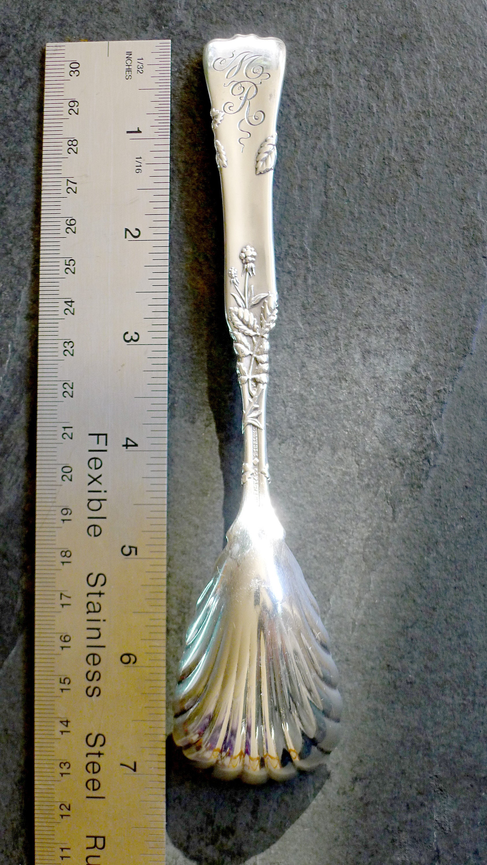 Rare Tiffany & Co. VINE Raspberry 1872 Antique Sterling Preserve Spoon ...