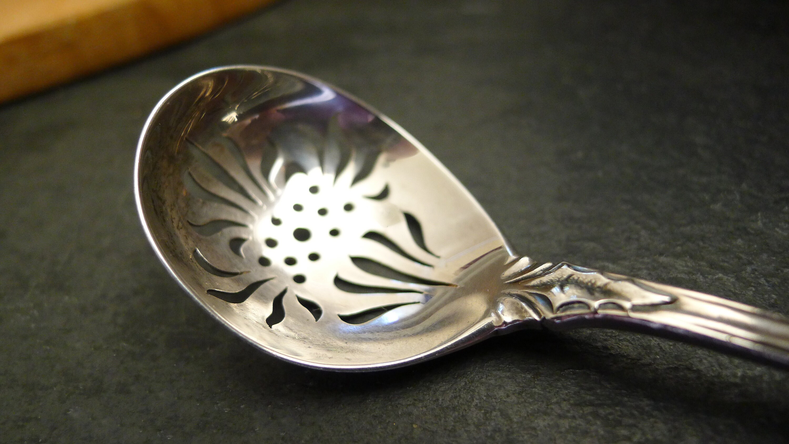 Tiffany & Co. HOLLY 1895 Antique Sterling Silver Olive Spoon Pierced ...