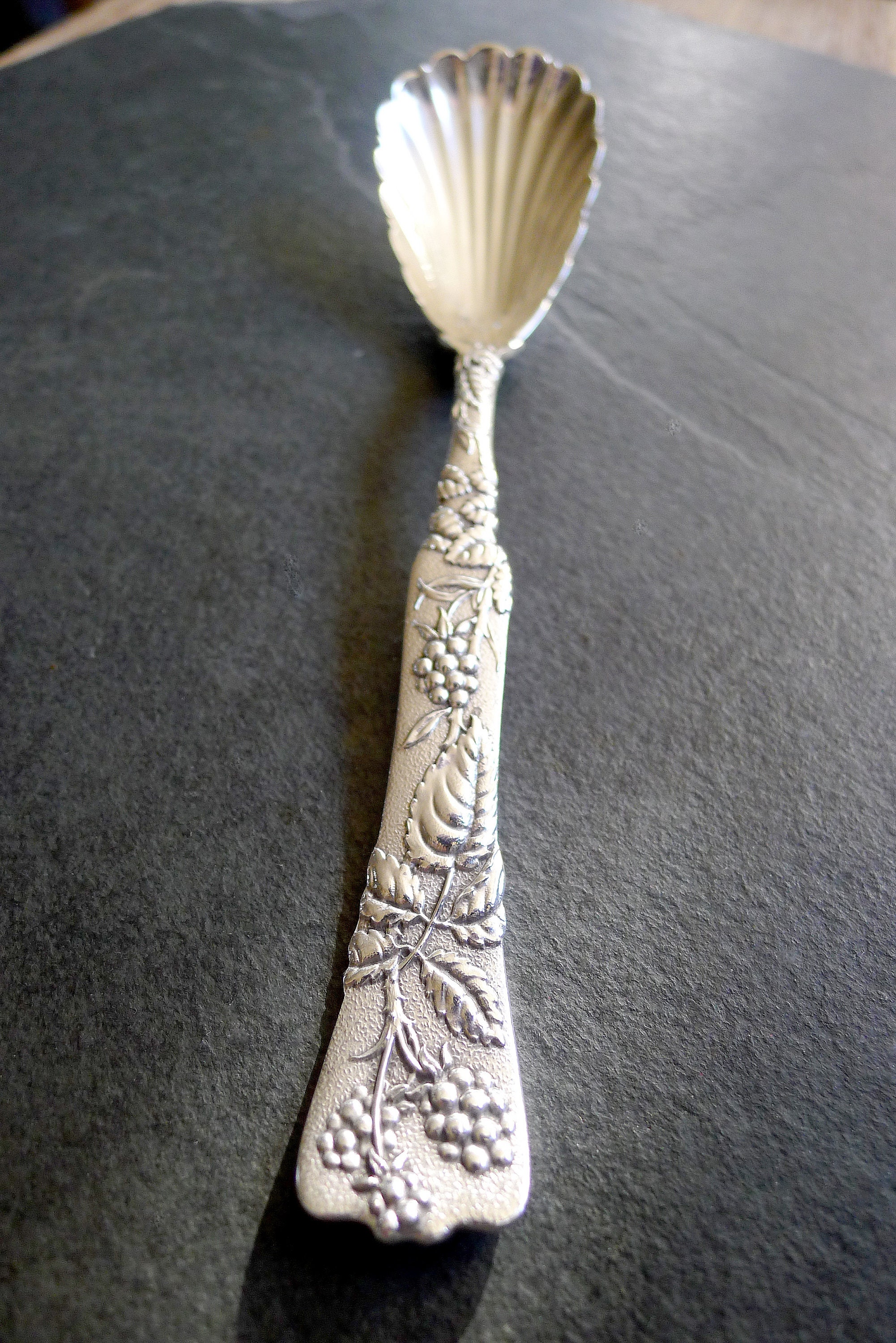 Rare Tiffany & Co. VINE Raspberry 1872 Antique Sterling Preserve Spoon ...