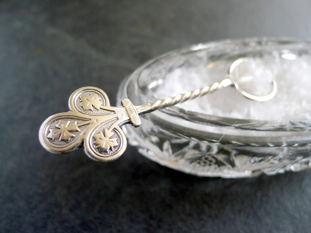 Rare 1871-1876 English Silver Salt Spoon Twist Handle Oak Leaves ...