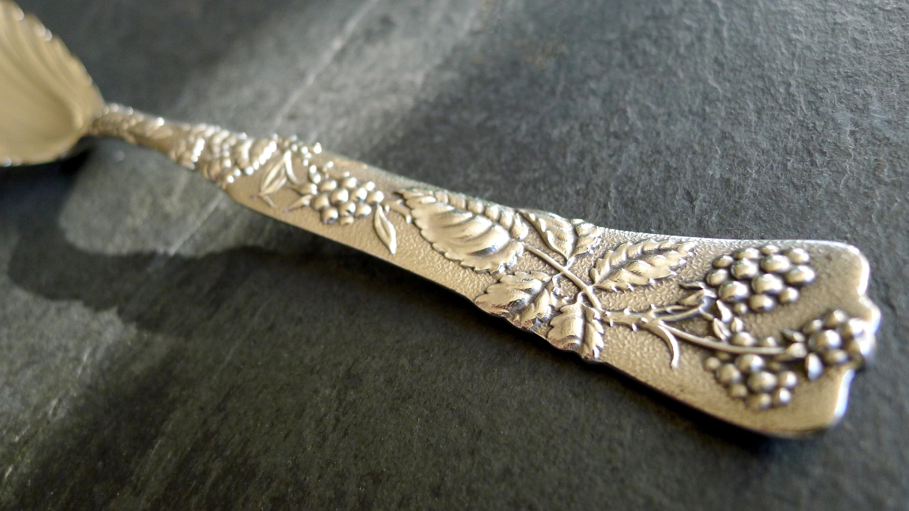 Rare Tiffany & Co. VINE Raspberry 1872 Antique Sterling Preserve Spoon ...