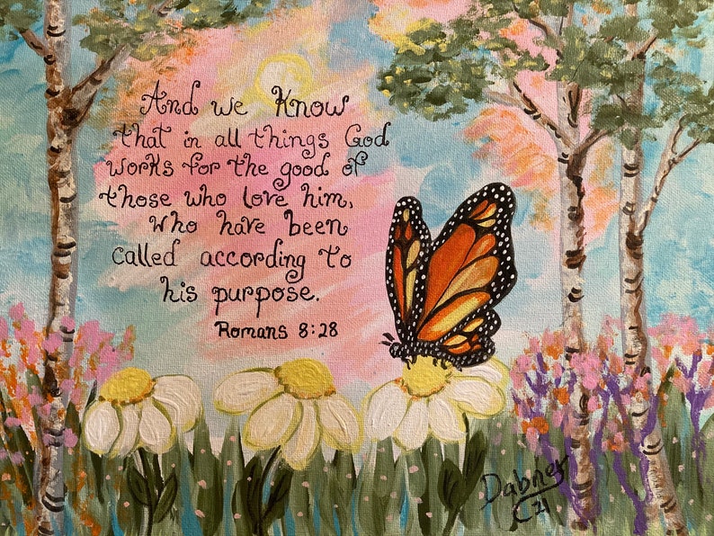 12X16 Original Painting Butterfly Scripture Art - Etsy