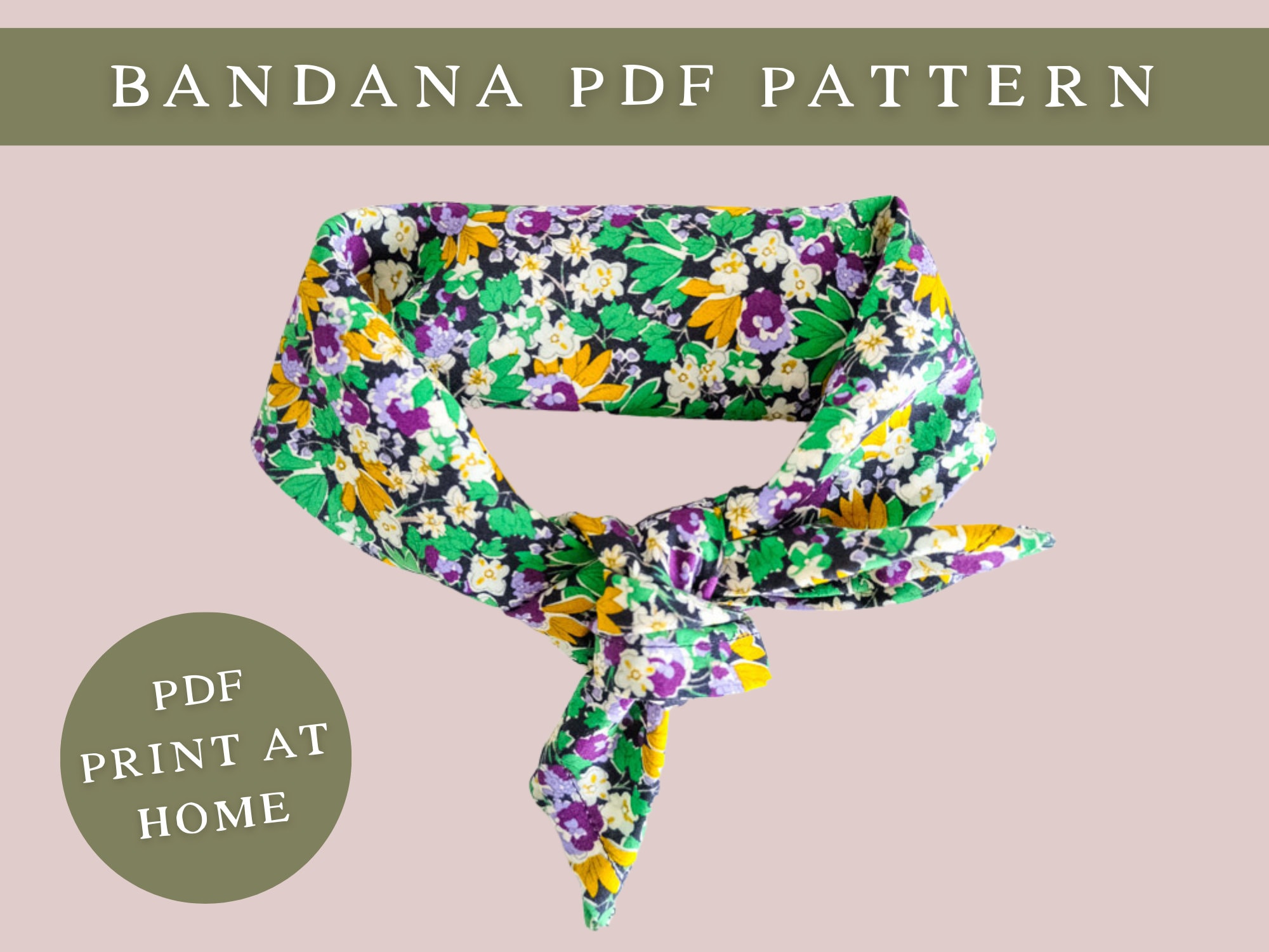 Bandana PDF Sewing Pattern - Etsy