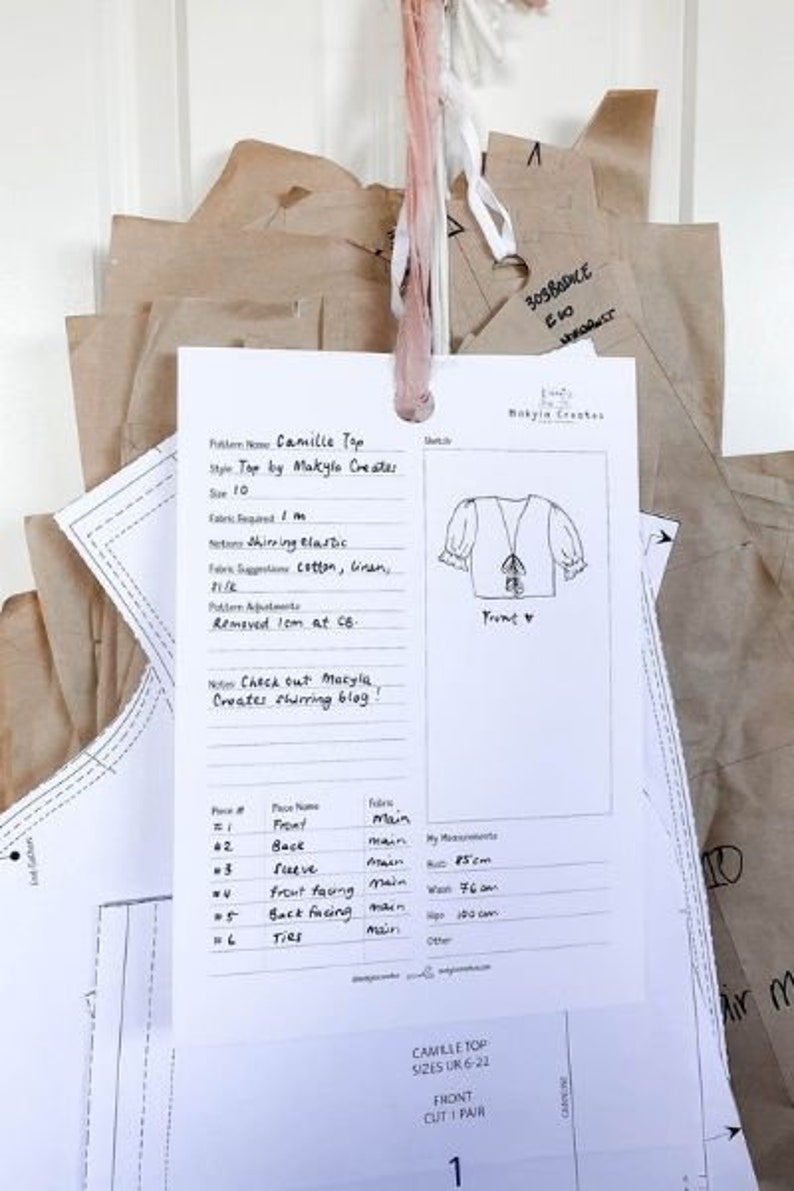 Sewing Pattern Record Card PDF Printable - Etsy