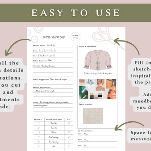 Sewing Pattern Record Card PDF Printable - Etsy