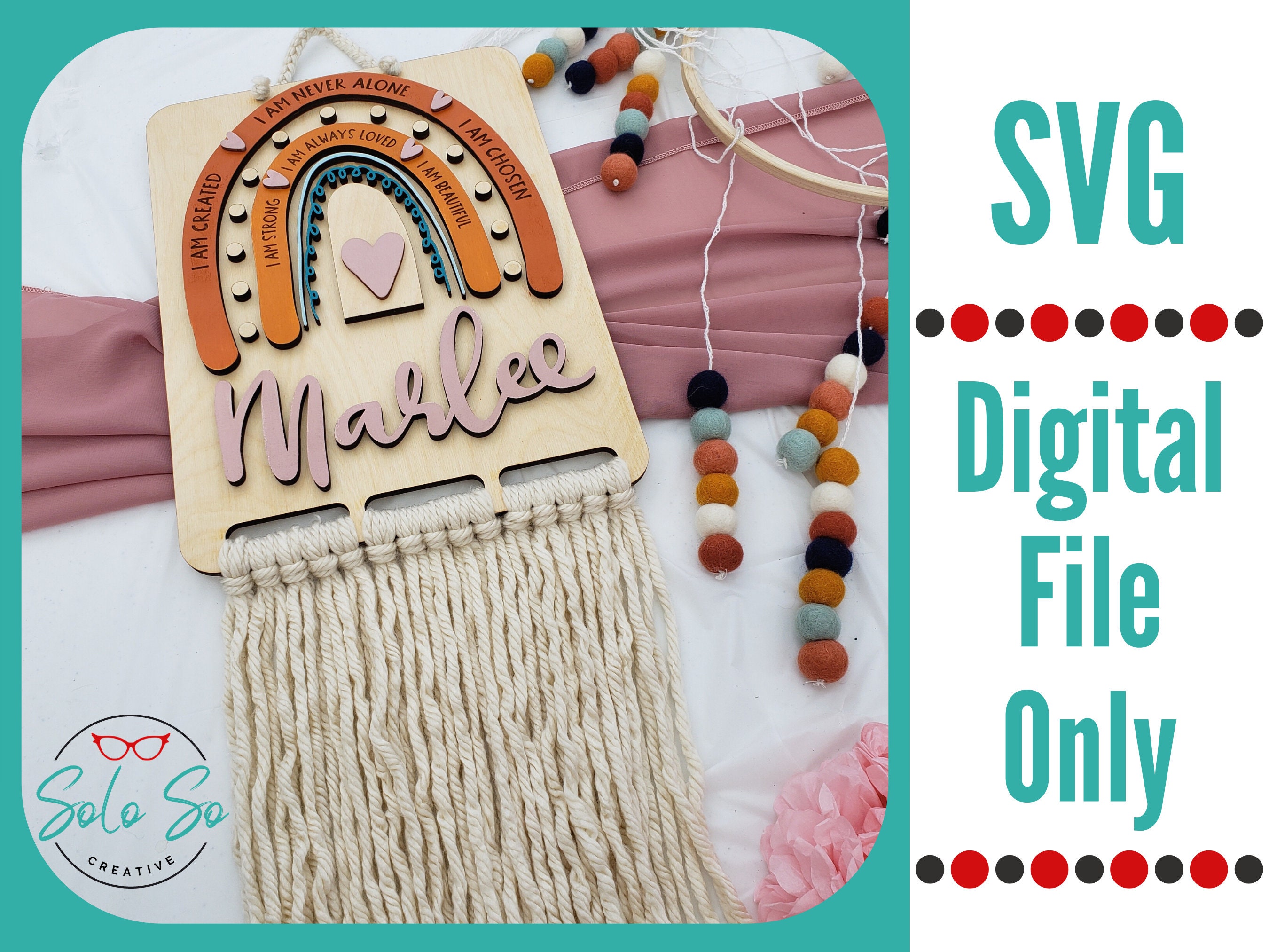 Boho Nursery Sign Boho Rainbow SVG I AM Affirmations Baby - Etsy