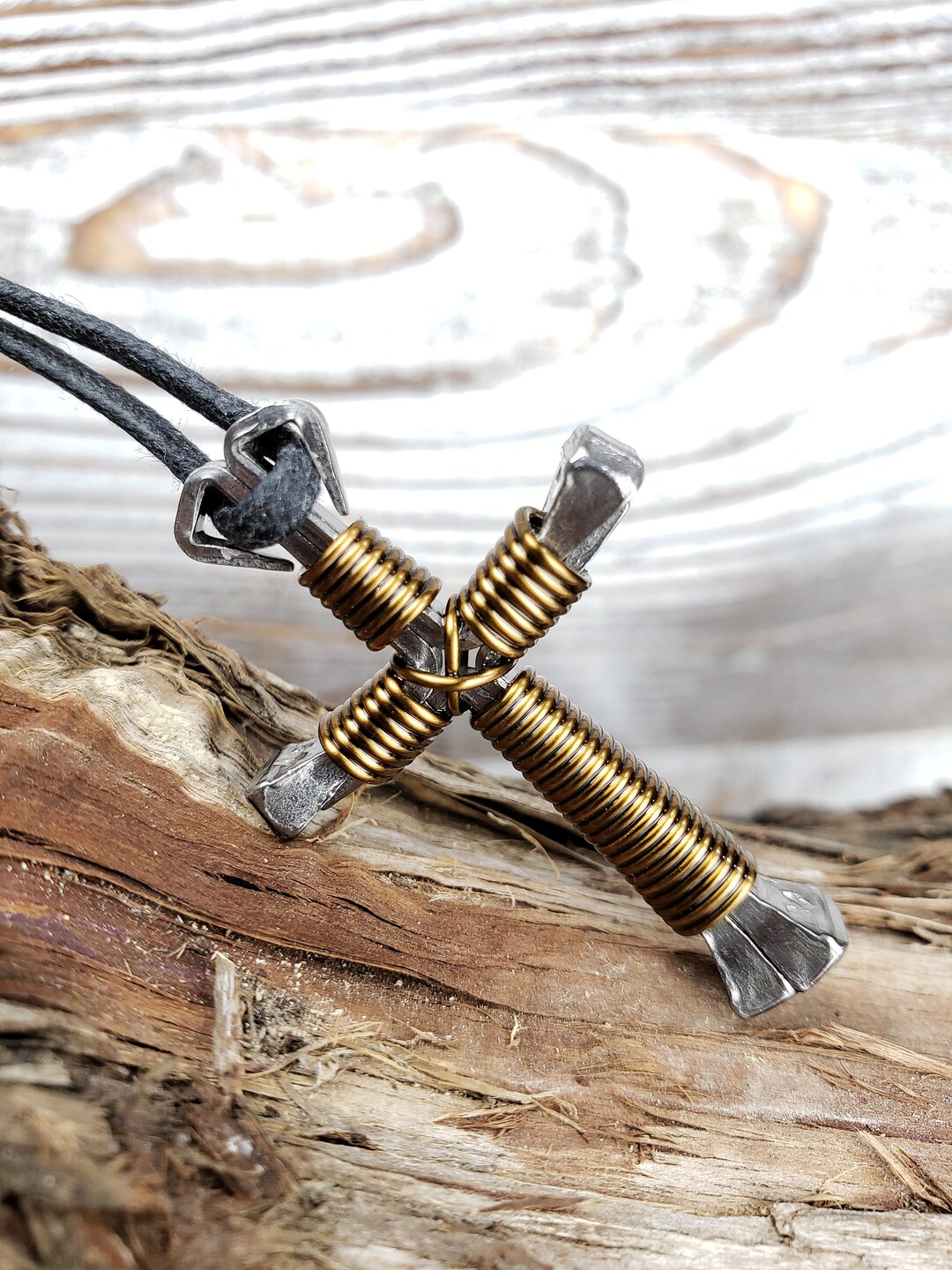 VINTAGE BRONZE Cross Necklace,disciple's Cross,wire Wrapped Cross ...