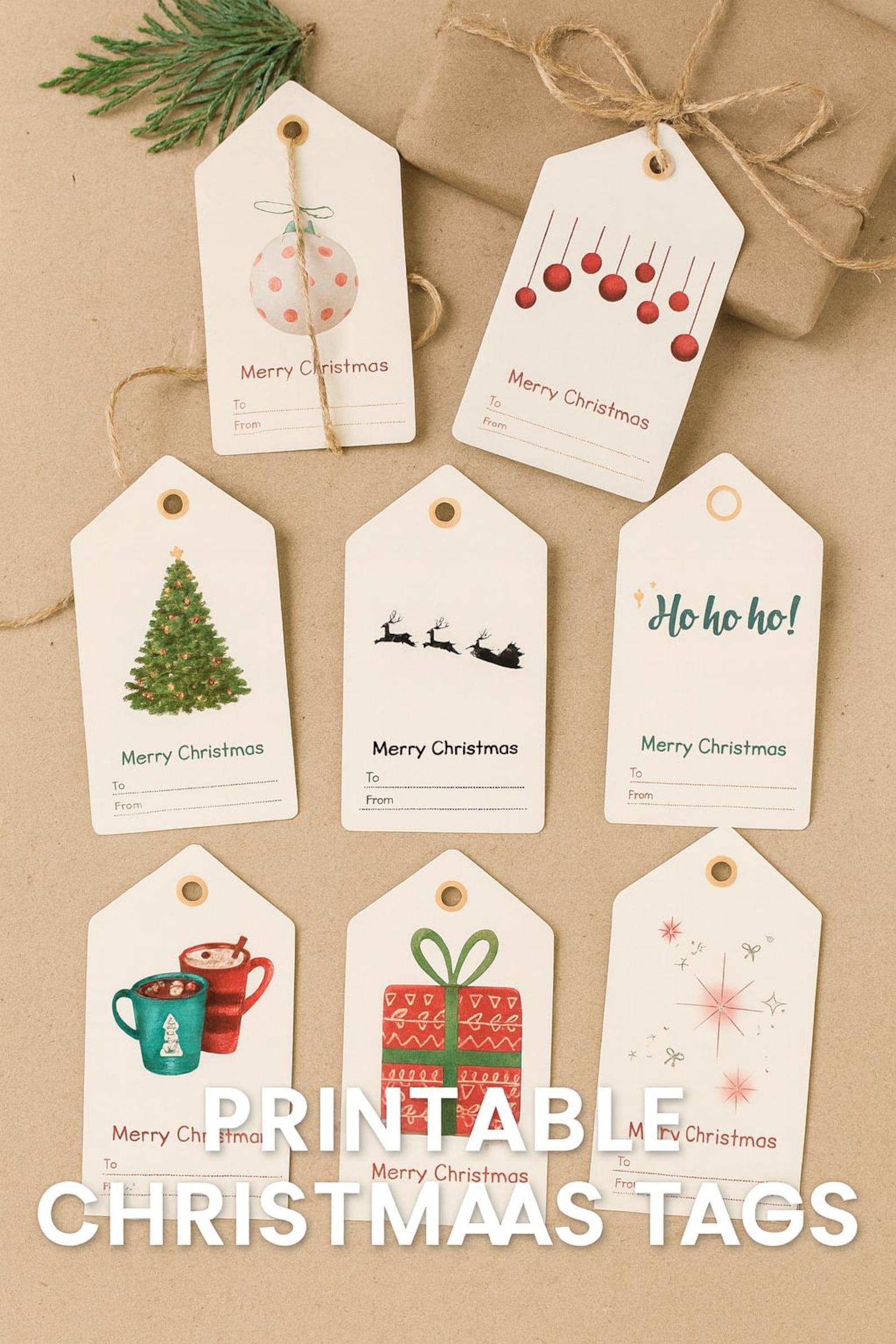 Printable Christmas Gift Tags, Holiday Labels (digital Download) - Etsy