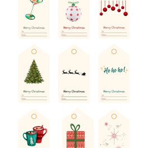 Printable Christmas Gift Tags, Holiday Labels (digital Download) - Etsy