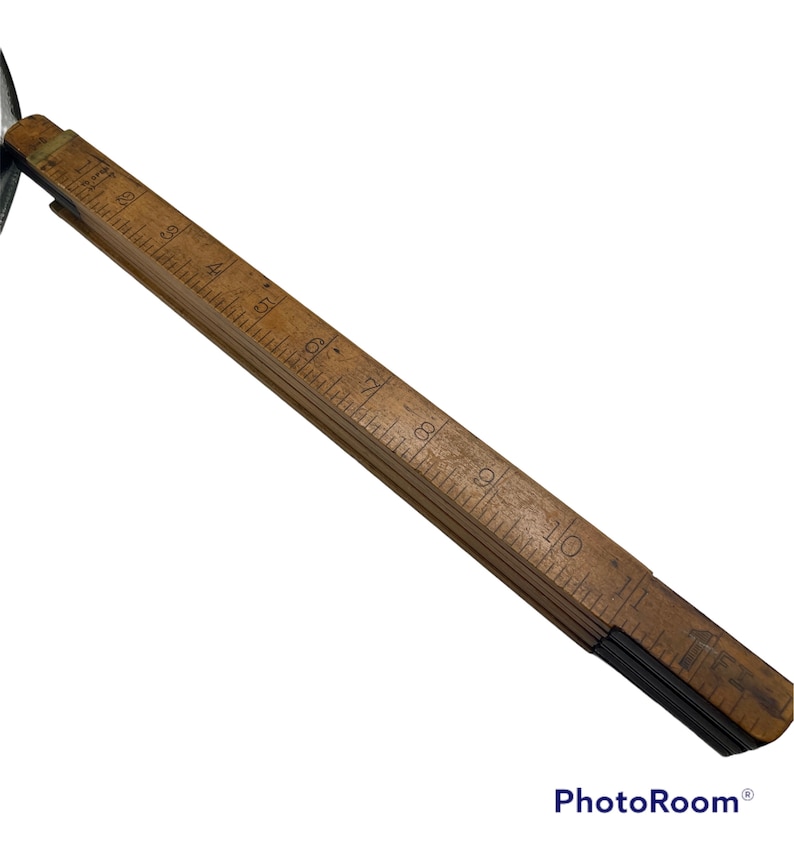 Antique Wooden Carpenter's Folding Ruler 1910's Brass - Etsy