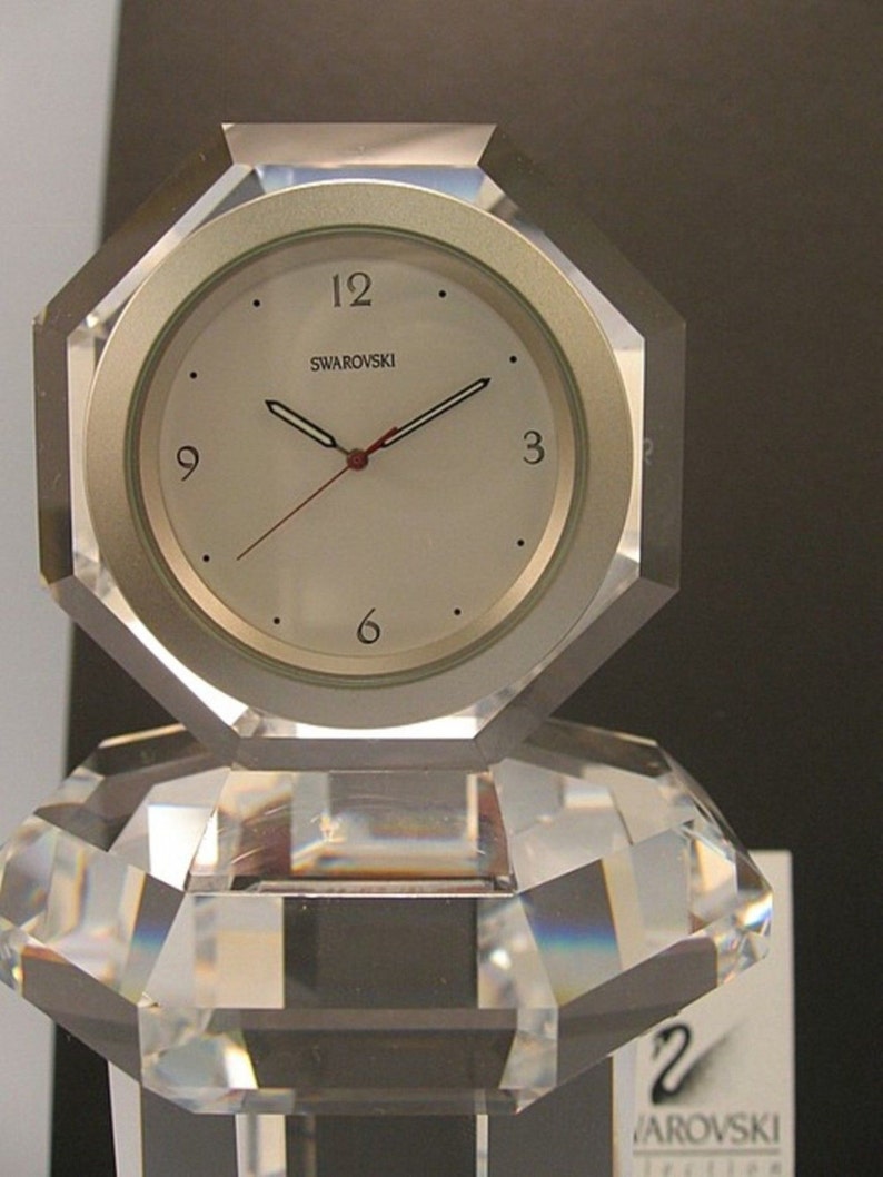 Swarovski Crystal Table Clock "providence" With Seiko Movement in Box ...