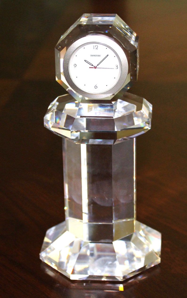 Swarovski Crystal Table Clock "providence" With Seiko Movement in Box ...