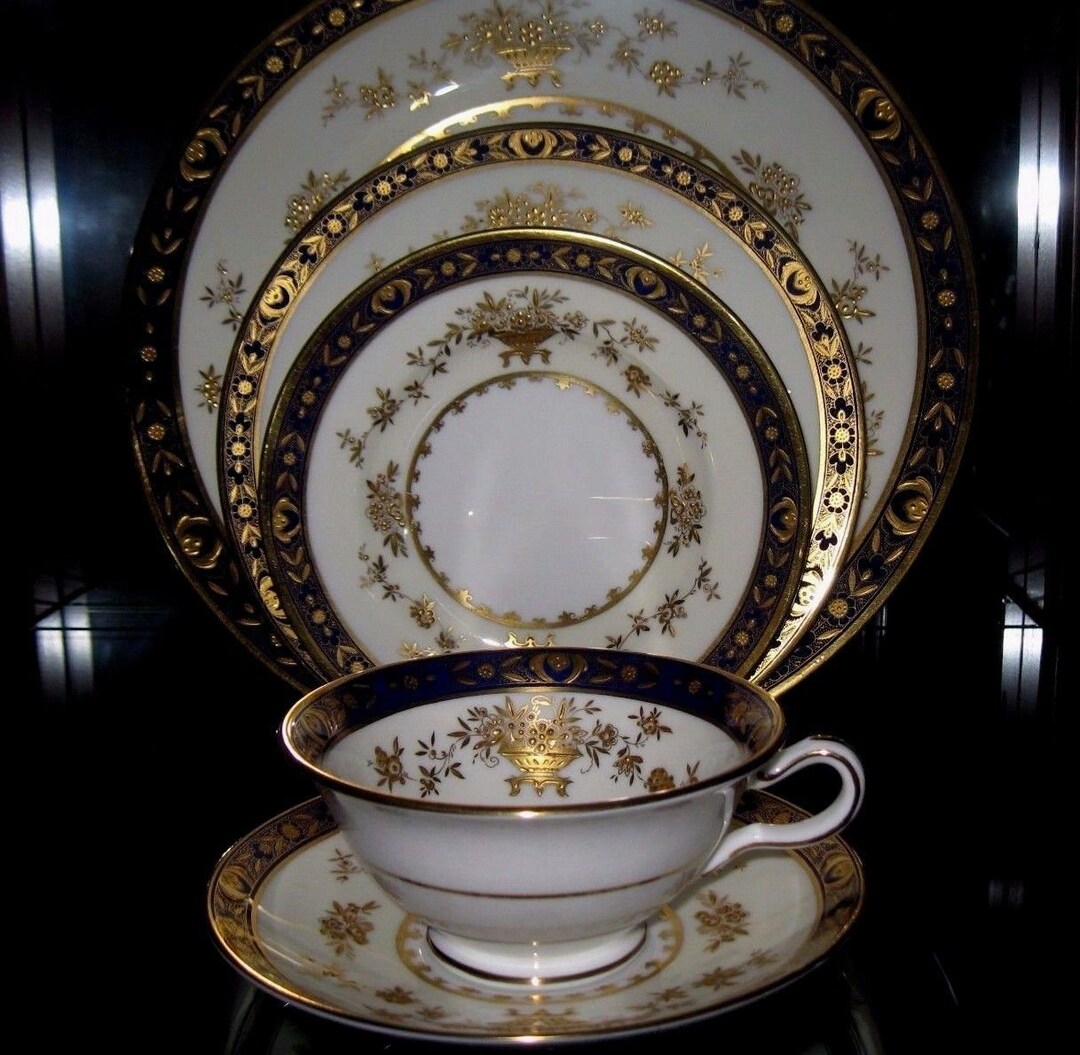 60 Pc Minton Dynasty Cobalt Blue Dinner Set for 12 Bone China Made in ...