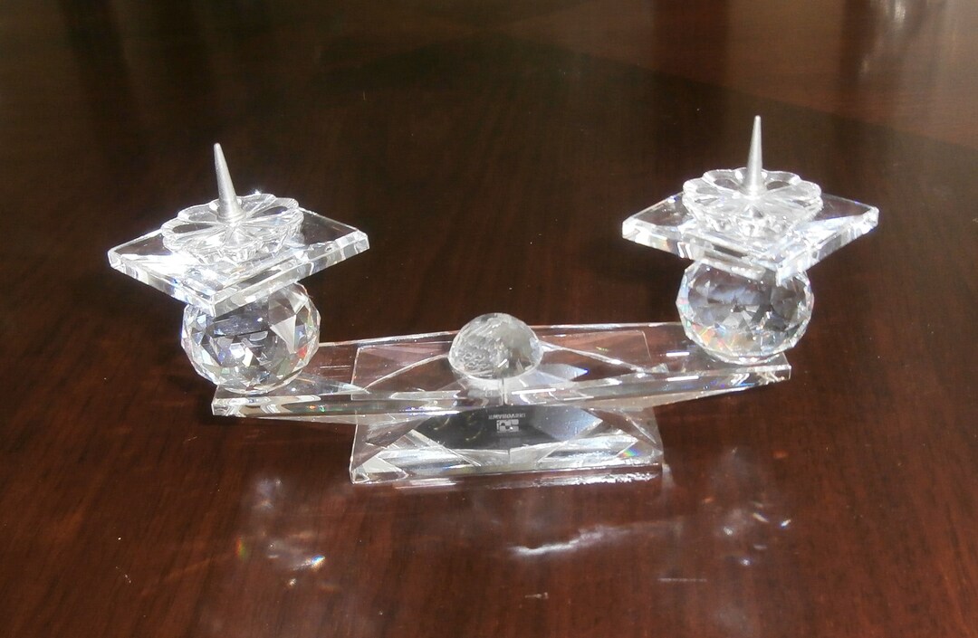 Swarovski Crystal Candle Holder 7600 112 000 Pin Style for Two Candles ...
