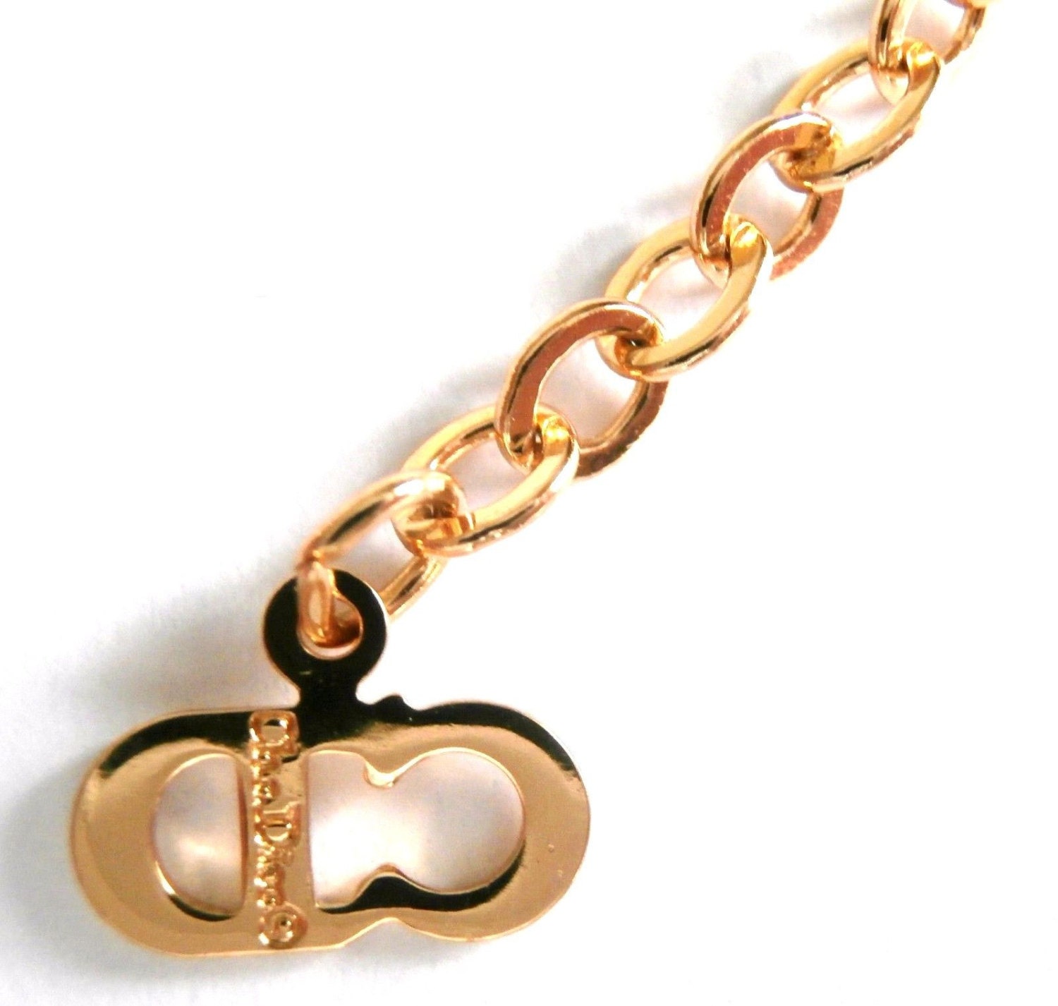 Signed Christian Dior Necklace Gold Plated Chain with Crystal | Etsy