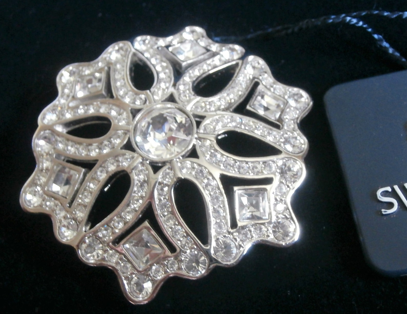 Signed Swarovski 2001 Pin Brooch Snowflake Rhodium Set With Crystals - Etsy
