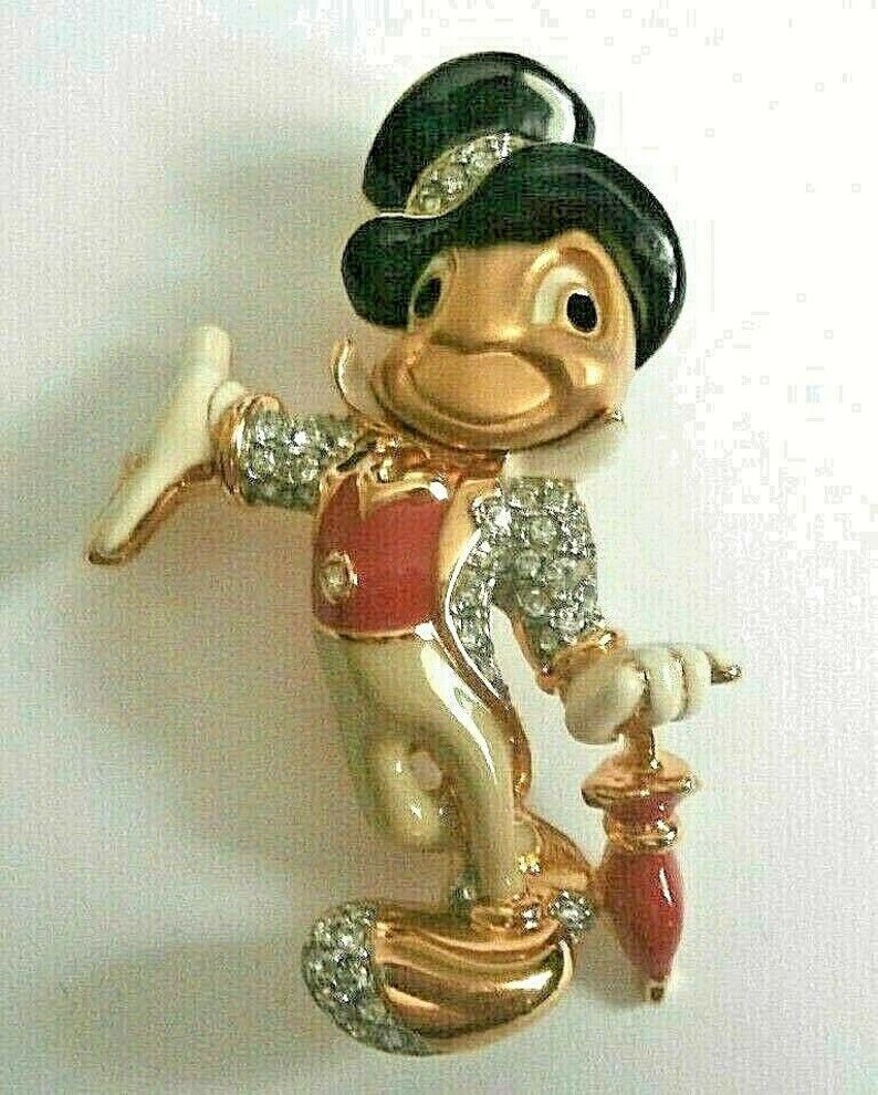 Swarovski Disney Signed Jiminy Cricket Pin Brooch in Box With COA - Etsy