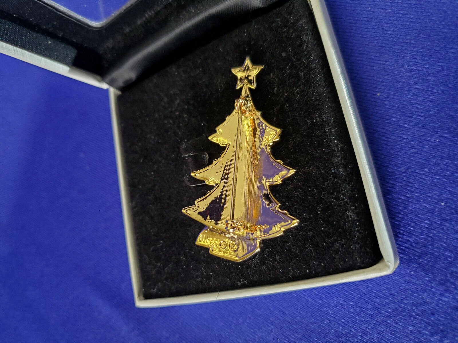 Swarovski Signed Christmas Tree Pin Brooch Set With Clear Crystals and ...