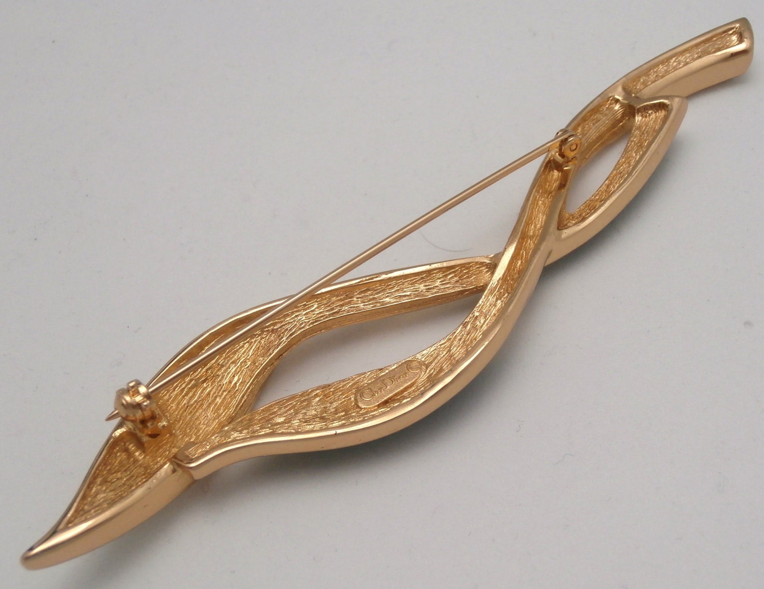 Christian Dior Signed Pin Brooch Gold Plated With Clear - Etsy