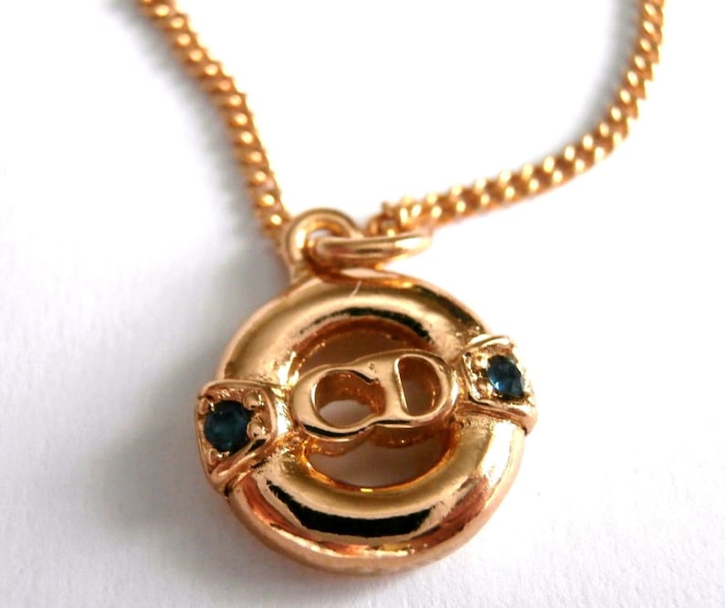 Christian Dior Signed Gold Plated Necklace & CD Monogram | Etsy