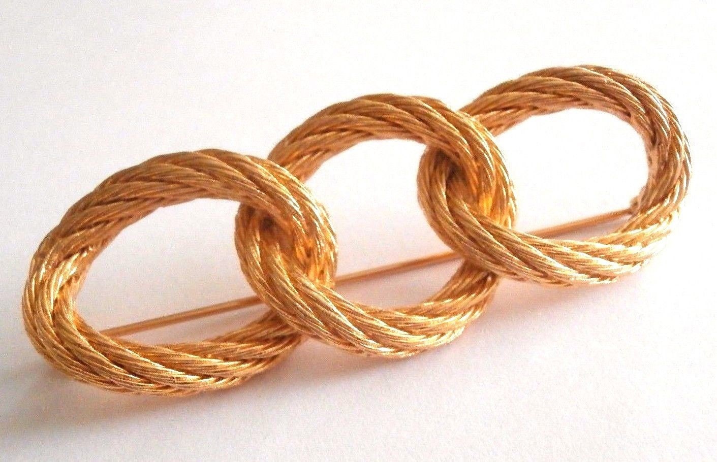 Christian Dior Signed Triple Loops Rope Pin Brooch Gold Plated - Etsy