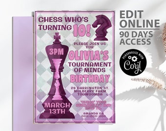 Chess Invitation Template - Etsy