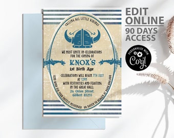 Viking Birthday Invitation - Etsy UK