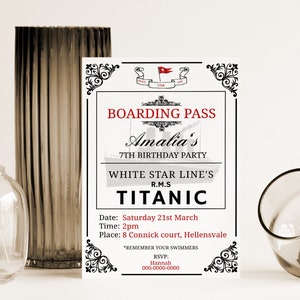 Titanic Birthday Invitation Template to Download, Invitation Printable ...