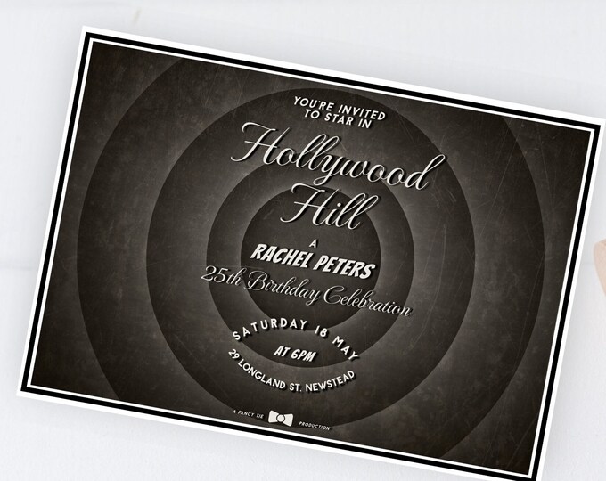 Vintage Old Hollywood Invitation Template, Red Carpet Invite - Etsy