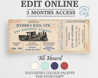 Train Ticket Invite - Etsy