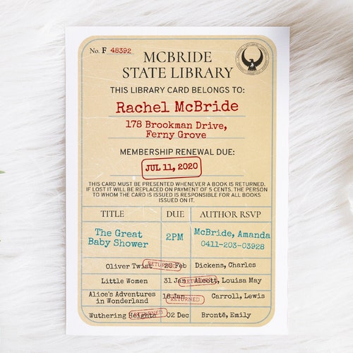 Books Birthday Party Invitation Library INSTANT DOWNLOAD - Etsy